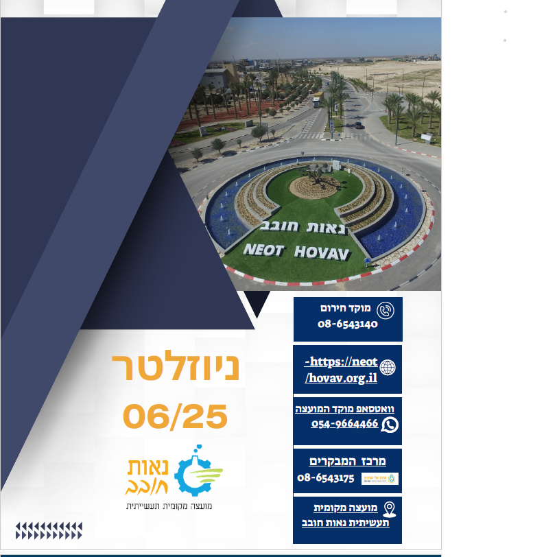 ניוזלטר 06/25 מועצת נאות חובב – נאות חובב